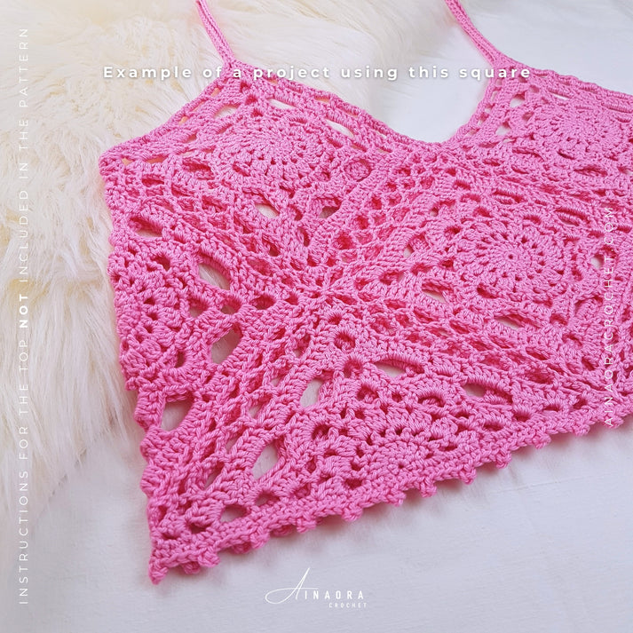 Cherry Blossom Square Crochet Pattern – Ainaora Crochet